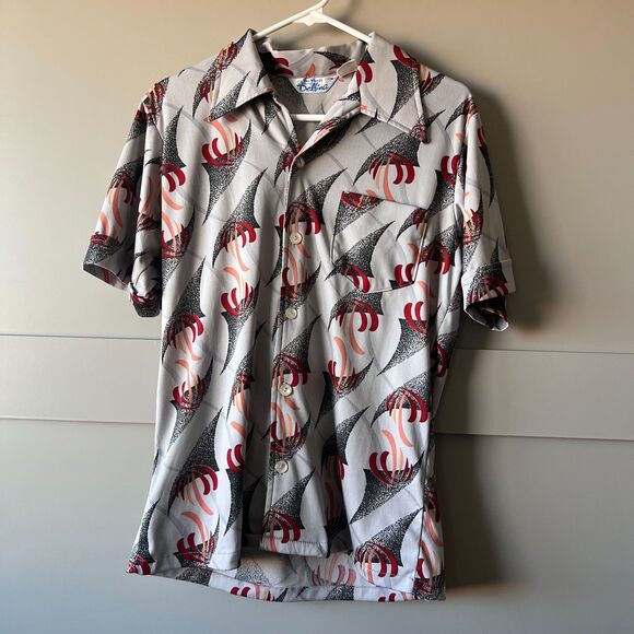 DaVinci | Shirts | Vintage Davinci Delfina Shirt Men Medium Gray Red ...